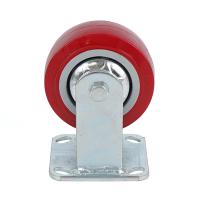 China Customization 4inch 5inch 6inch 8inch Heavy Duty Industry Red PU PVC Swivel Casters Wheels for sale