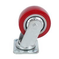 China Customization 4inch 5inch 6inch 8inch Heavy Duty Industry Red PU PVC Swivel Casters Wheels for sale