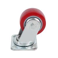 China Customization 4inch 5inch 6inch 8inch Heavy Duty Industry Red PU PVC Swivel Casters Wheels for sale