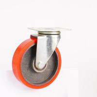 China 3.5 Inch Swivel PU Wheel Caster with Brake and 103mm/128mm/155mm Installation Height for sale