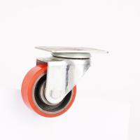 China 3.5 Inch Swivel PU Wheel Caster with Brake and 103mm/128mm/155mm Installation Height for sale