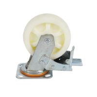 China 4inch 5inch 6inch 8inch Heavy Duty White Rubber Iron Casters Wheels for Heavy Machinery for sale