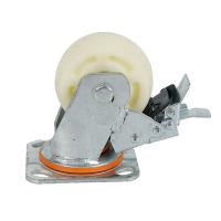 China 4inch 5inch 6inch 8inch Heavy Duty White Rubber Iron Casters Wheels for Heavy Machinery for sale
