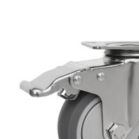 China Trolley Furniture Swivel Caster Wheel with 32mm Thickness TPR Soft Grey Rubber Plate for sale