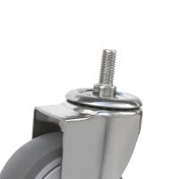 China Trolley Furniture Swivel Caster Wheel with 32mm Thickness TPR Soft Grey Rubber Plate for sale