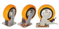 China 350kg Maximum Load 8inch Heavy Duty Industry Scaffold Orange PU/PVC Swivel Caster Wheel for sale
