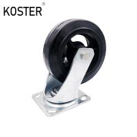 China 4 5 6 8inch Heavy Duty Scaffold Black Rubber Iron Steel Core Swivel Caster Wheel for sale