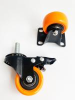 China Orange Plastic PVC/PU Furniture Caster Wheel Hole Distance 9*6.2mm/11*8.2mm/12*8.2mm for sale
