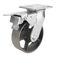 China Industrial 50mm Thickness Heavy Duty All Iron Steel Swivel Caster Wheel 4 5 6 8inch for sale