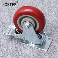 China 75mm Diameter Double Bearing Polyurethane Furniture Wheel Trolley Swivel Caster Wheel for sale