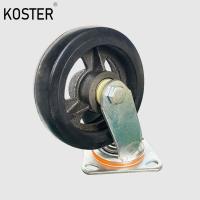 China 4inch Heavy Duty Scaffold Double Ball Bearing Black Rubber Iron Steel Core Caster Wheel for sale