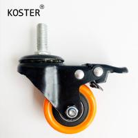 China Orange Plastic Furniture Castor Wheel with Brake 21mm/25mm/32mm Thickness for sale