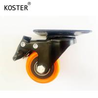 China Orange Plastic Furniture Castor Wheel with Brake 21mm/25mm/32mm Thickness for sale