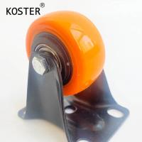 China Orange Plastic Furniture Castor Wheel with Brake 21mm/25mm/32mm Thickness for sale