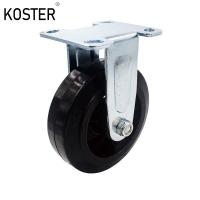 China 6in 8in Heavy Duty Black Rubber Caster Wheel for Industrial Equipment Roller Bearing for sale