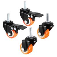 China Orange Plastic Furniture Castor Wheel with Brake 21mm/25mm/32mm Thickness for sale