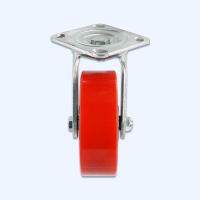 China Industrial Heavy Duty PU Caster Wheel with Brake Diameter 100mm/125mm/150mm/200mm for sale