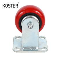 China Customized Request Heavy Duty Flat Fixed Type Iron PU/PVC Caster Wheel with Brake for sale