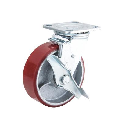 China Zinc Plated Heavy Duty Industrial PU Caster Wheel 4