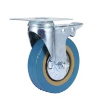 China 75mm/100mm/125mm Diameter Grey Blue Iron Np Rubber Caster Wheel for Furniture Casters for sale