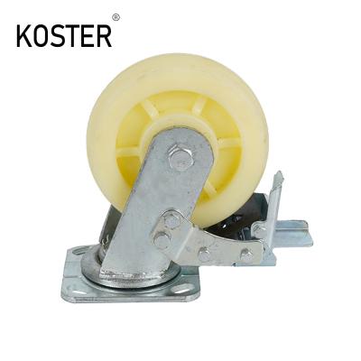 China High Load Capacity Industrial Caster with Blue Elastic Rubber Wheel Maximum Load 350kg for sale