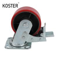 China High Load Capacity Industrial Caster with Blue Elastic Rubber Wheel Maximum Load 350kg for sale