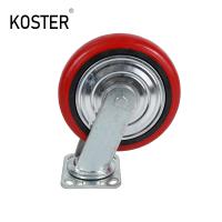 China 4 Inch/5 Inch/6 Inch/8 Inch Flat Plate Silk Pole Universal Industrial Caster With Brake for sale