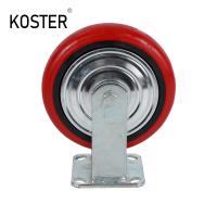 China 4 Inch/5 Inch/6 Inch/8 Inch Flat Plate Silk Pole Universal Industrial Caster With Brake for sale