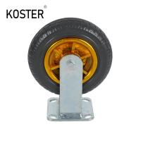 China 4 Inch/5 Inch/6 Inch/8 Inch Flat Plate Silk Pole Universal Industrial Caster With Brake for sale