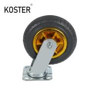 China 4 Inch/5 Inch/6 Inch/8 Inch Flat Plate Silk Pole Universal Industrial Caster With Brake for sale
