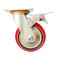 China 500kg Load Capacity Heavy Duty Rion Core Caster Wheel with Durable PU Wheel Material for sale
