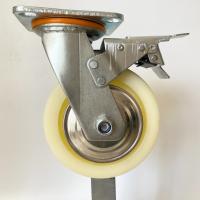 China 4-8 Inch Heavy Duty Plat Nylon Castor with Customized Request and Roller Bearing for sale