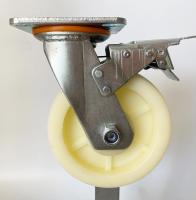 China 4-8 Inch Heavy Duty Plat Nylon Castor with Customized Request and Roller Bearing for sale