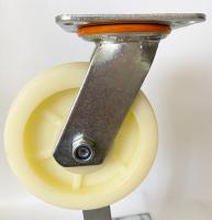 China 4-8 Inch Heavy Duty Plat Nylon Castor with Customized Request and Roller Bearing for sale