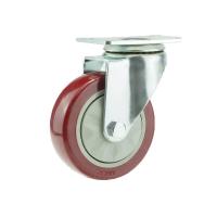 China PVC Wheelchair Material Trolley Wheel All Size Caster Wheel 32mm Thickness with Brake for sale