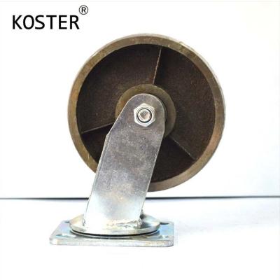 China Steel Wheel Large Load Swivel Caster with Wear-Resistant Roller Bearing for sale