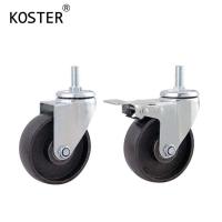 China 2 Inch/4 Inch Industrial Casters Wheels with Brake Hole Distance 12*8.2mm and Durable for sale