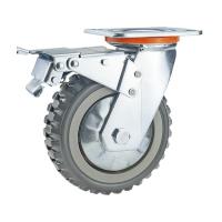 China Zinc Plated Heavy Duty Rubber Free Caster Wheel 100mm/125mm/150mm/200mm Diameter for sale