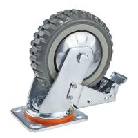 China Zinc Plated Heavy Duty Rubber Free Caster Wheel 100mm/125mm/150mm/200mm Diameter for sale