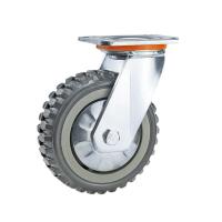 China Zinc Plated Heavy Duty Rubber Free Caster Wheel 100mm/125mm/150mm/200mm Diameter for sale