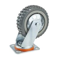China Zinc Plated Heavy Duty Rubber Free Caster Wheel 100mm/125mm/150mm/200mm Diameter for sale