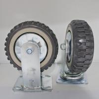 China Zinc Plated Heavy Duty Rubber Free Caster Wheel 100mm/125mm/150mm/200mm Diameter for sale
