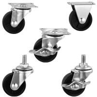 China 2 Ton Heavy Duty Adhesive Caster Wheel Top Plate Size 92*64mm Brake for Easy Movement for sale