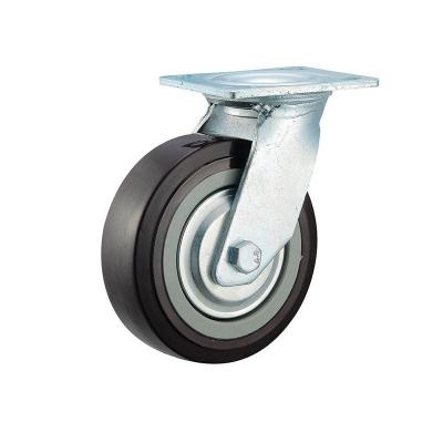 China Adjustable Industrial Trolley Caster with Heavy Duty Running Wheel and Plastic Wheel for sale