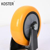 China Industrial Equipment 3 Inch Orange Caster Wheel With Brake And Brake Lock for sale