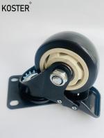 China Industry Black and White Core PVC Rubber Omni-Directional Caster Wheel 32mm Thickness for sale