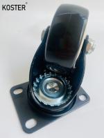 China Industry Black and White Core PVC Rubber Omni-Directional Caster Wheel 32mm Thickness for sale