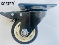 China Industry Black and White Core PVC Rubber Omni-Directional Caster Wheel 32mm Thickness for sale