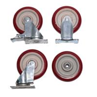 China 3 inch 4 inch 5 inch Red PVC Industry Medium Duty Caster Wheels for sale