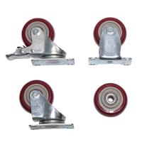 China 3 inch 4 inch 5 inch Red PVC Industry Medium Duty Caster Wheels for sale